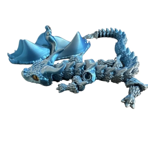 3D Printed Winged Carriage Dragon Figurine Rotatable Articulated ...