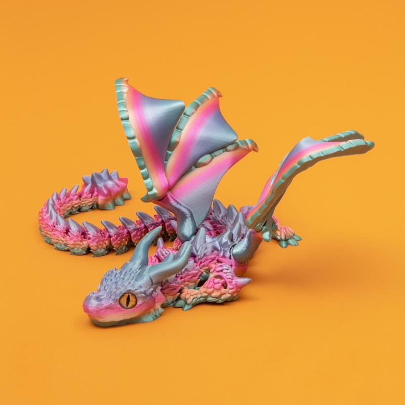 3D Printed Winged Carriage Dragon Figurine With Random Eyes Art Deco ...