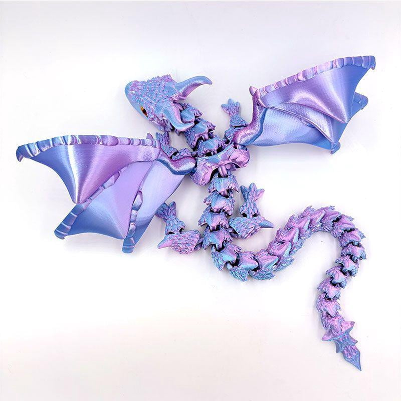 3D Printed Winged Carriage Dragon Figurine With Random Eyes Art Deco ...