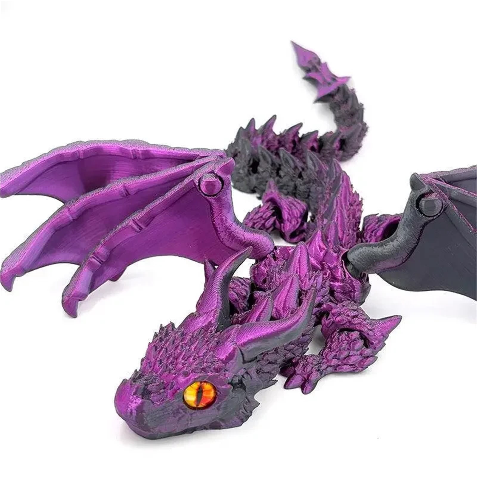 3D Printed Winged Carriage Dragon Figurine With Random Eyes Art Deco ...