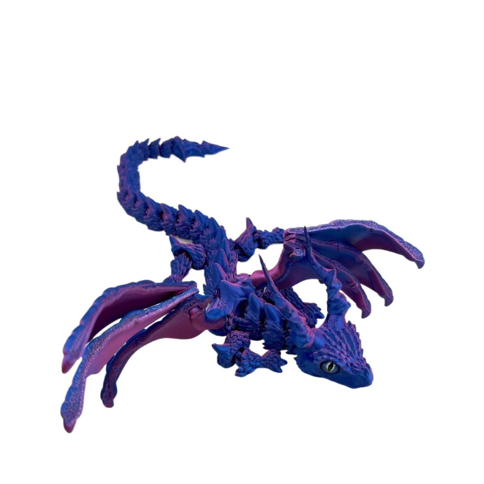 3D Printed Winged Horned Scale Flying Dragon Figurine Model With Random ...