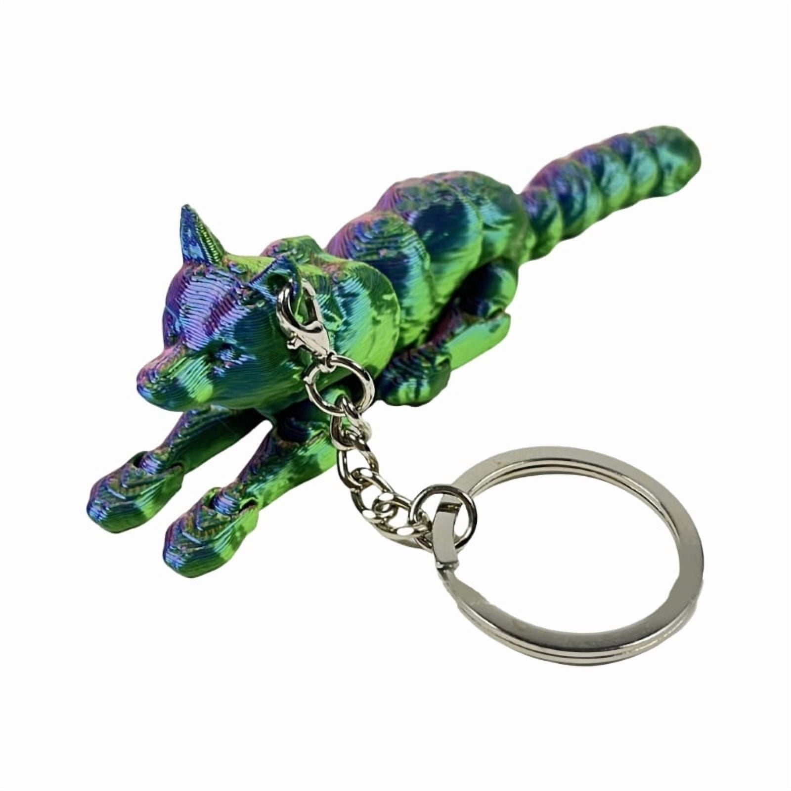 3D Printed Wolf Keychain with Realistic Details and Multiple Joint ...