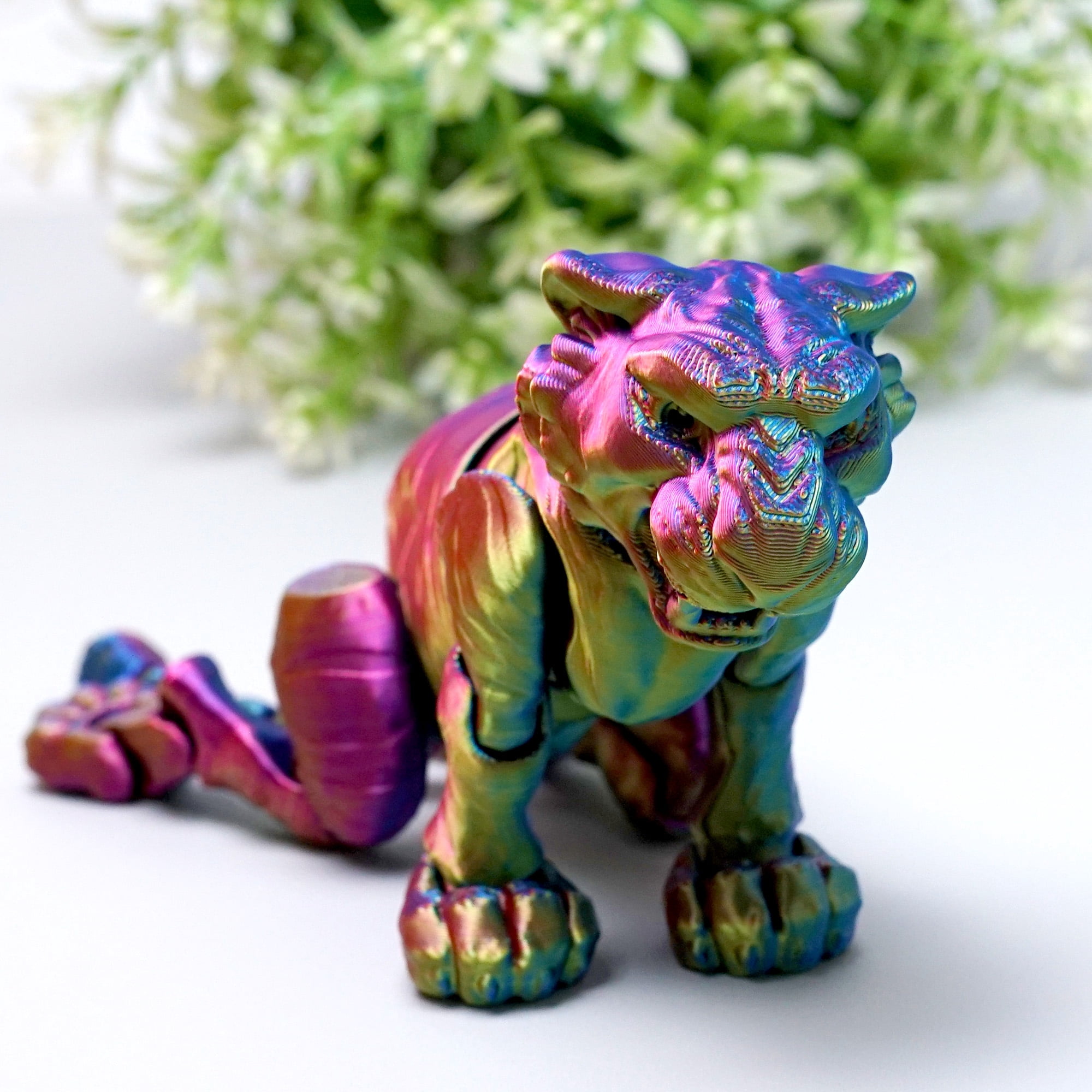 3D Printed tiger,Flexible Joint Animal lacertid Figurines,Realistic ...