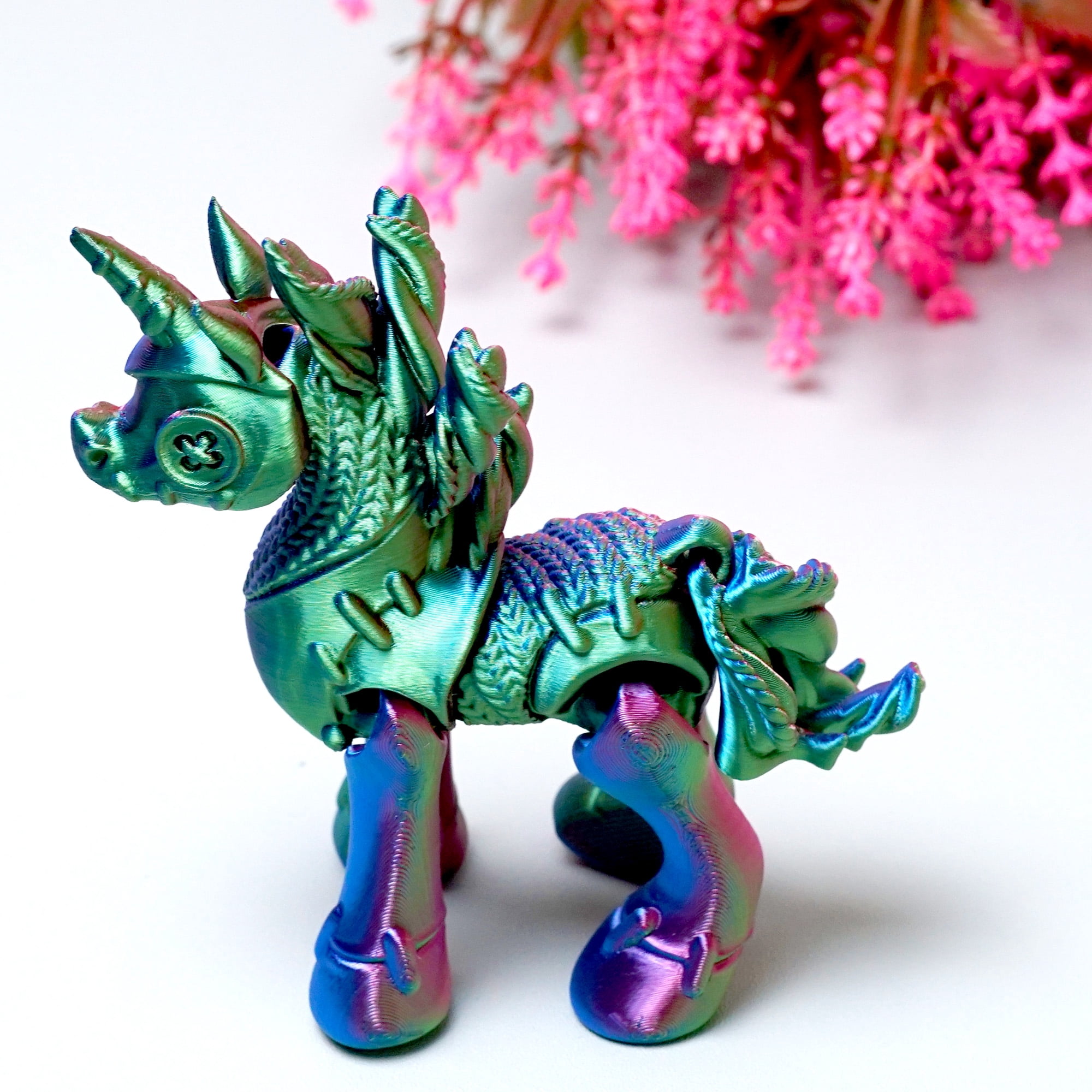 3D Printed unicorn,Flexible Joint Animal lacertid Figurines,Realistic ...