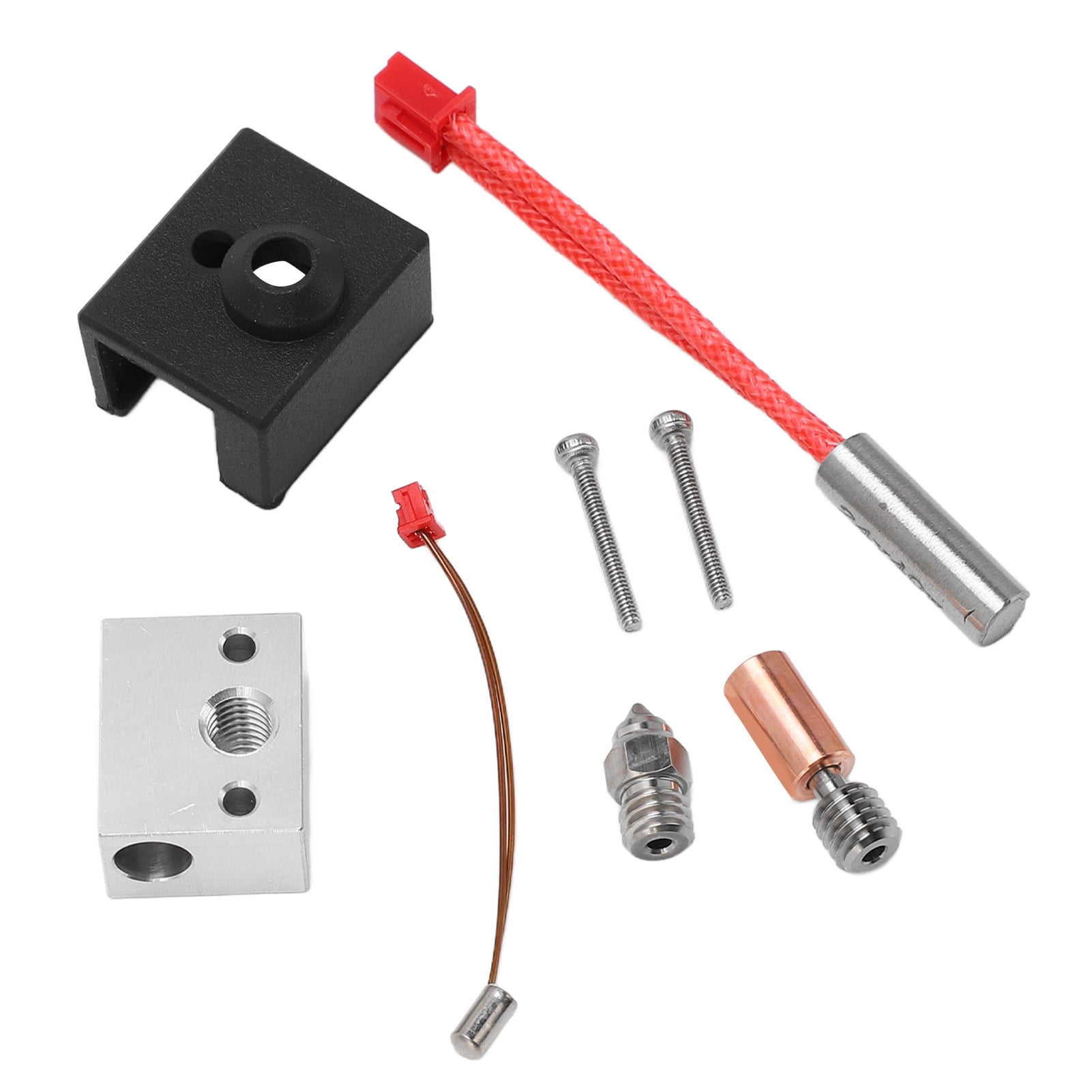3D Printer Aluminum Heating Block Kit - High Temp Bimetal Throat, 24V ...