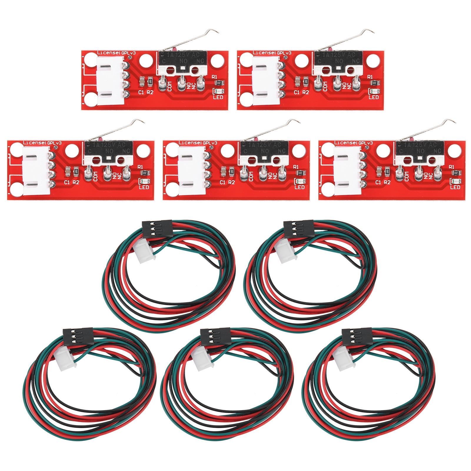 3D Printer Endstop Limit Switch with 3-Pin 70cm Cable, Red, Printing ...