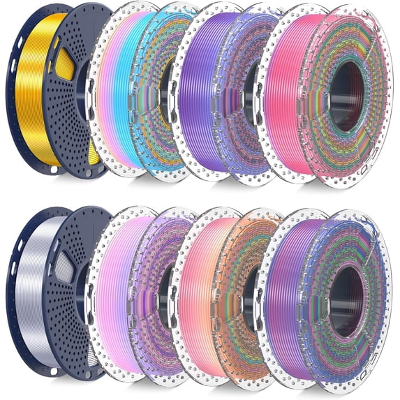 3D Printer Filament Bundle, PLA Silk Rainbow Filament Multicolor, Fast ...