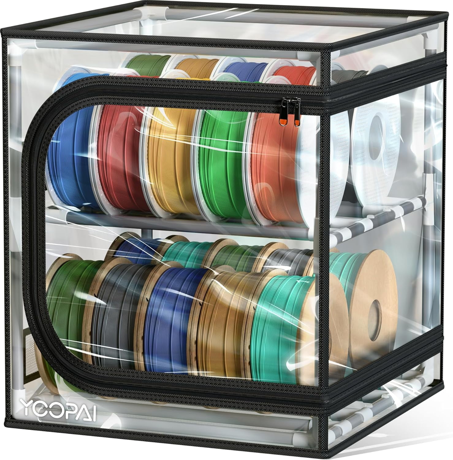 3D Printer Filament Storage Box with Desiccants - 2 Tiers Metal ...