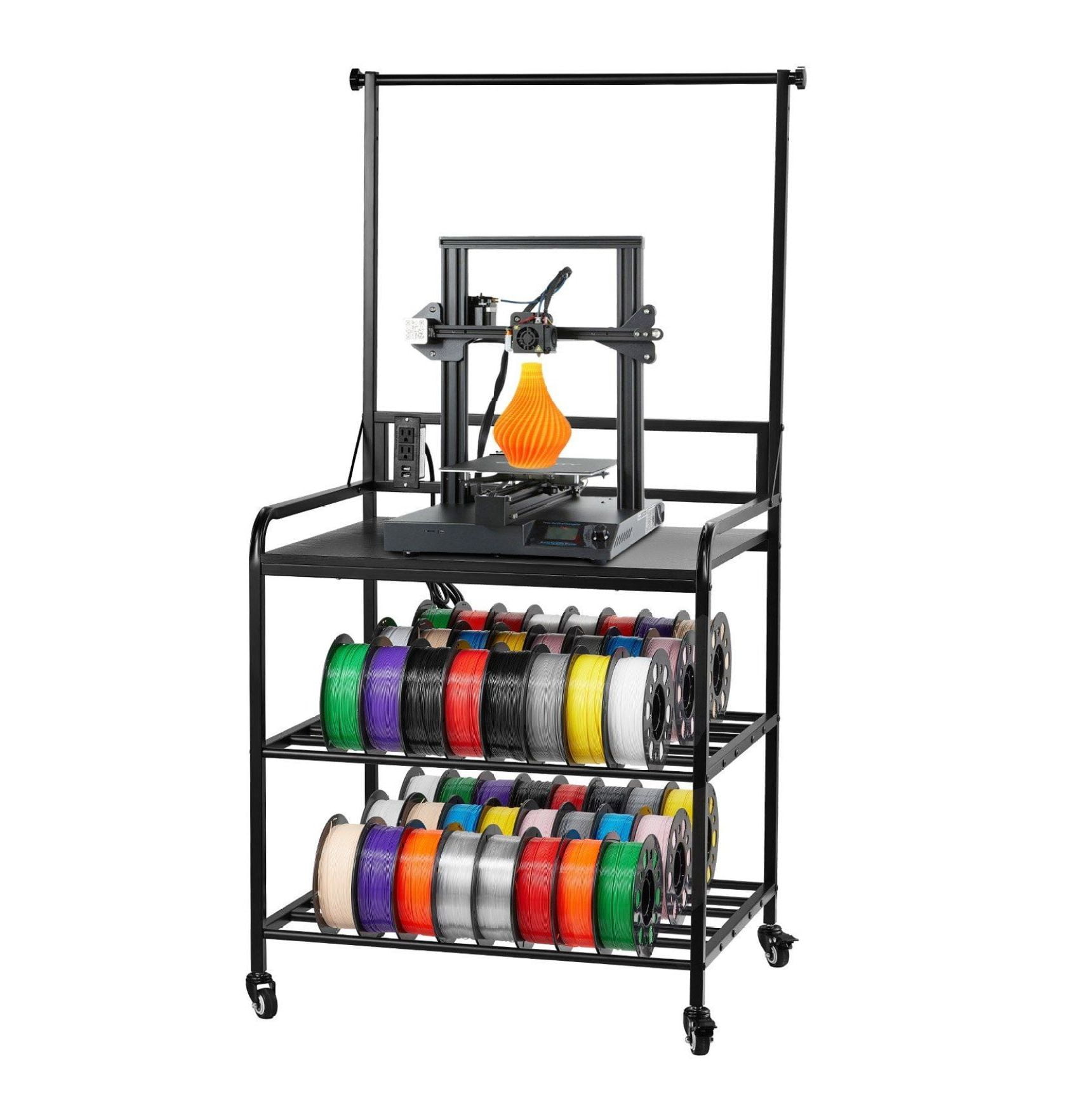 3D Printer Filament Storage Rack - 3-Tier Stand with Storage & Power ...