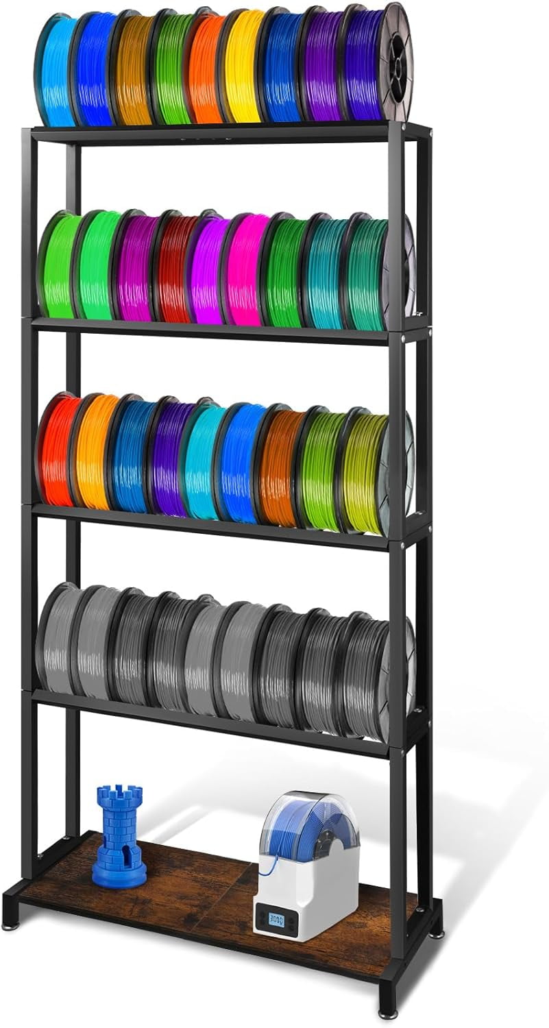 3D Printer Filament Storage Rack, 5-Tier Metal Rack for 3D Printing ...