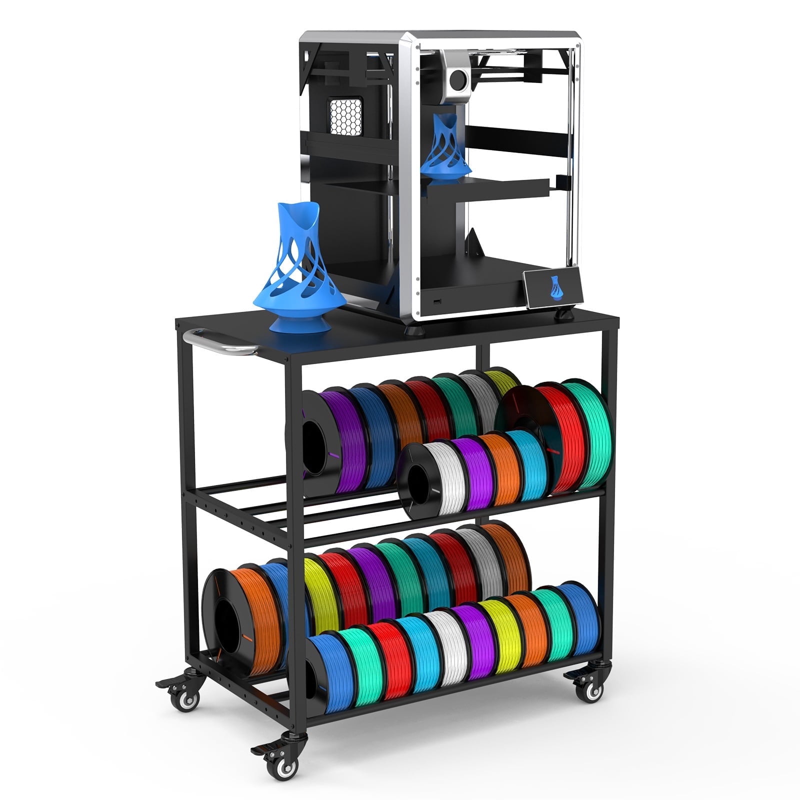 3D Printer Filament Storage Rack, Metal Holders with Wheels for ...