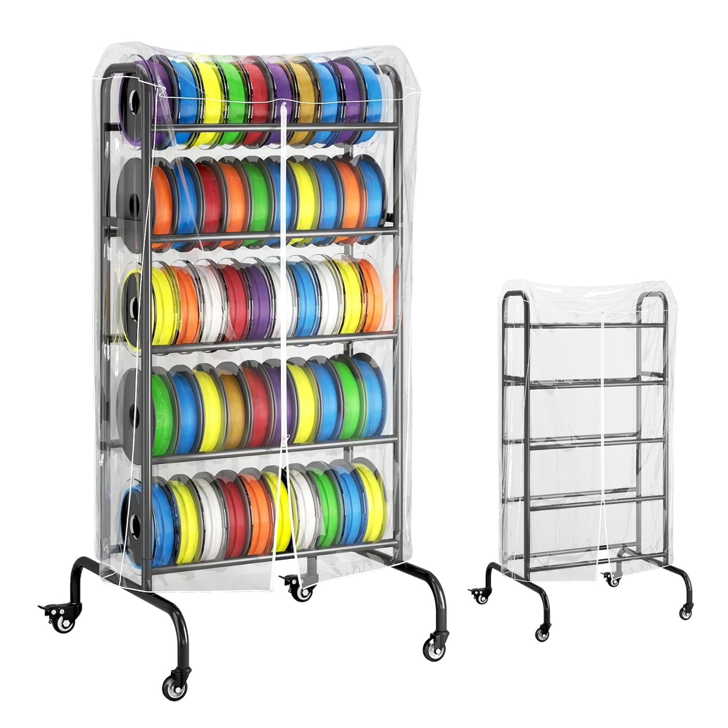 3D Printer Filament Storage Rack with PET Cover - 5 Tier Heavy Duty ...