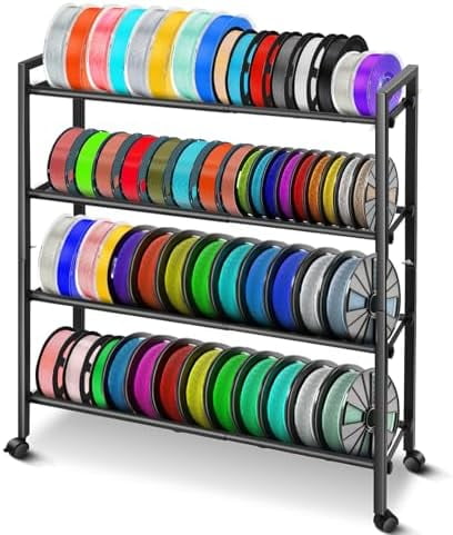 3D Printer Filament Storage Rack - Rolling Filament Spool Holder Shelf ...