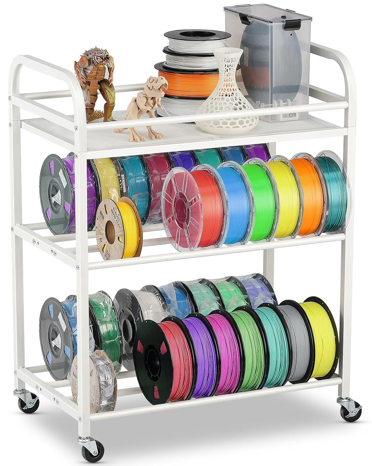 3D Printer Filament Storage Rack- Rolling Filament Spool Holders Racks ...