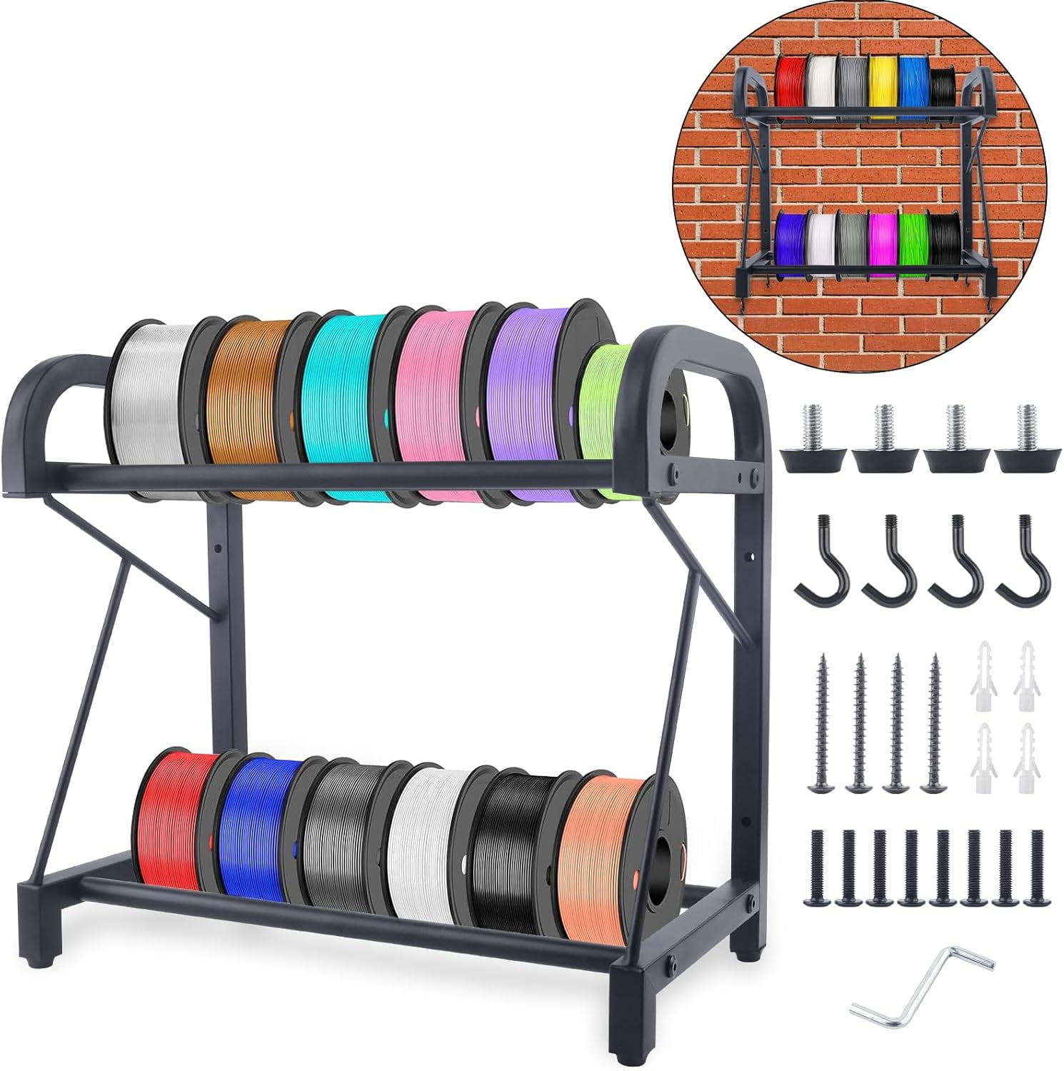 3D Printer Filament Storage Rack, Wall Mount Filament Storage Rack for ...