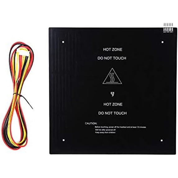 3D Printer Heated Bed, 310x310x3mm, Aluminum, 24V 220W, with Power ...