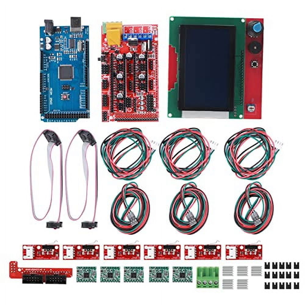 3D Printer Kit, PCB RAMPS 1.4 + 12864 Controller + A4988 Chip Board Parts Fit for Reprap ...