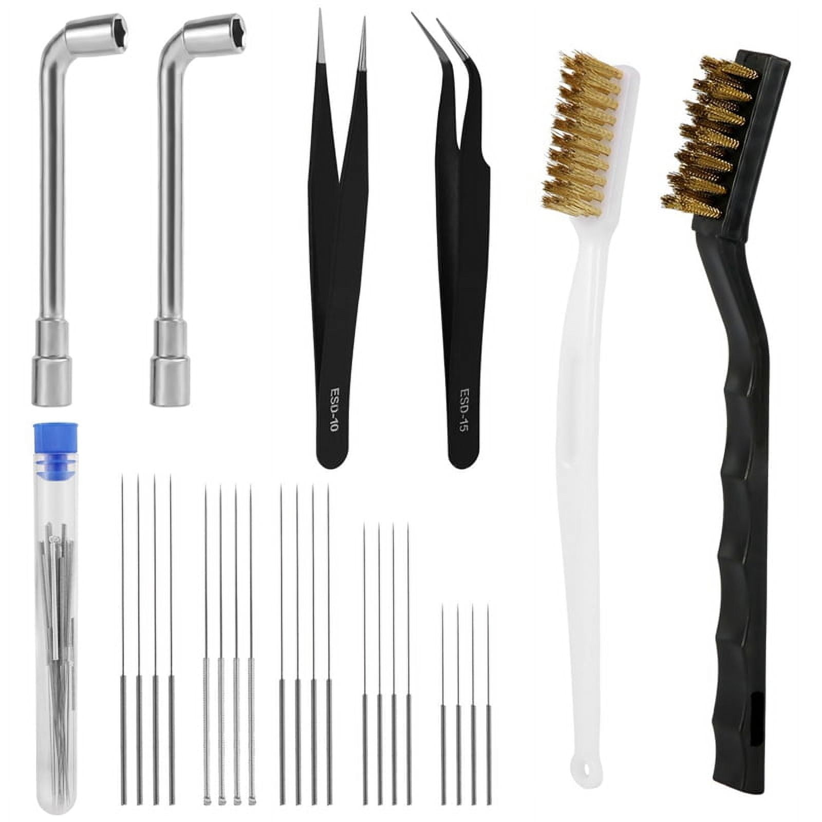 3D Printer Nozzle Cleaning Kit, 20 Nozzle Cleaning Pins/Needles 2 Wire ...