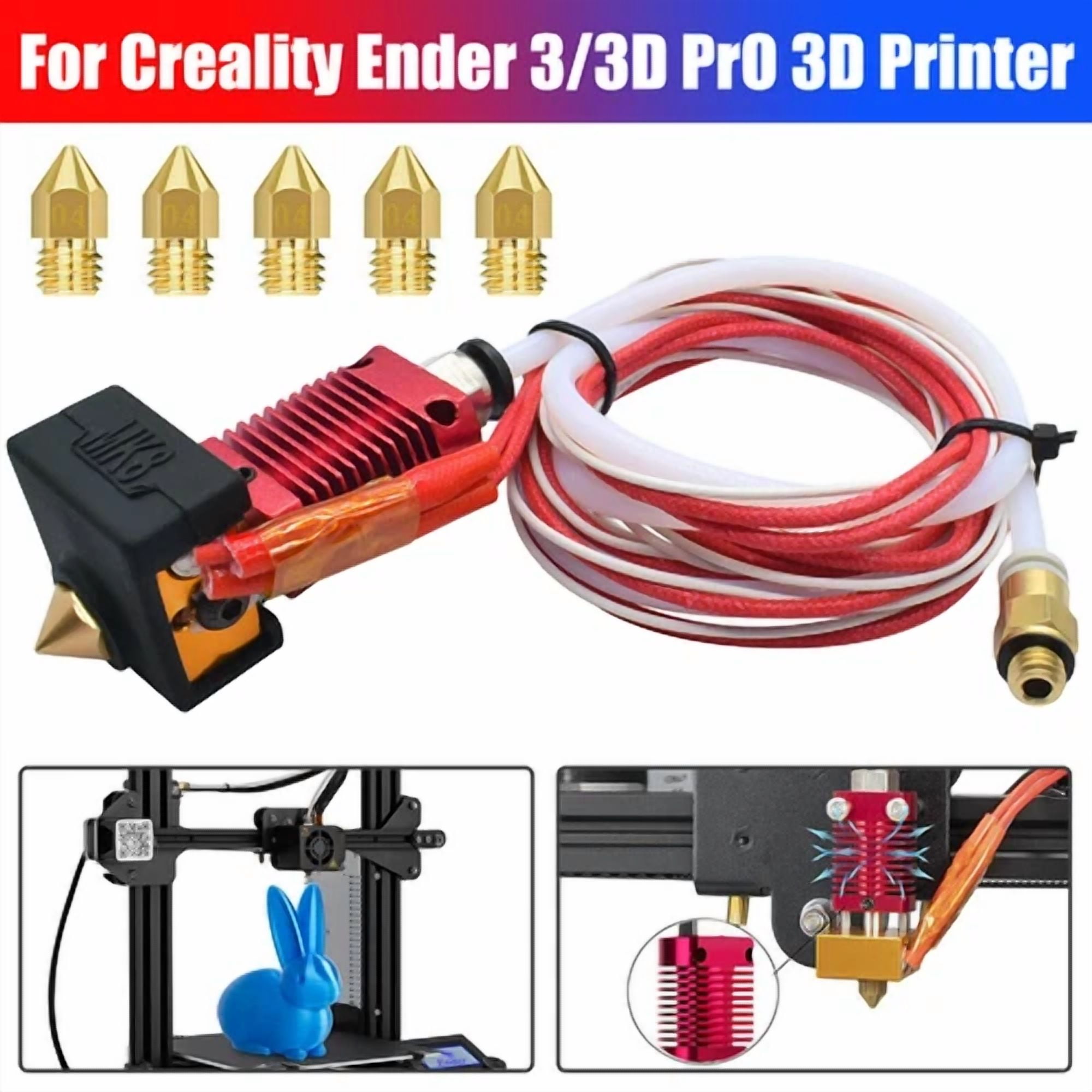 3D Printer Part Nozzle Extruder Heater Hot End Kit For Creality Ender-3 ...