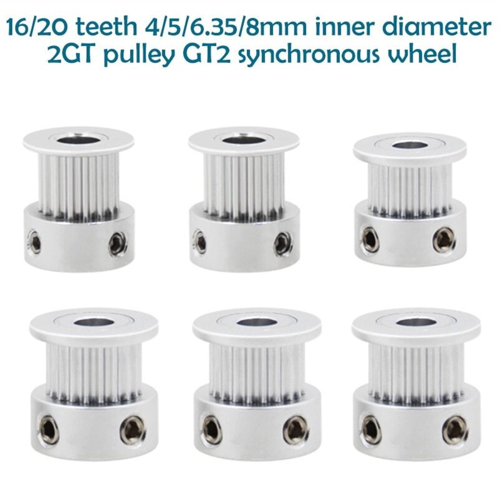 3D Printer Parts GT2 Timing Pulley 16 Tooth 2GT 20 Teeth Aluminum Bore ...