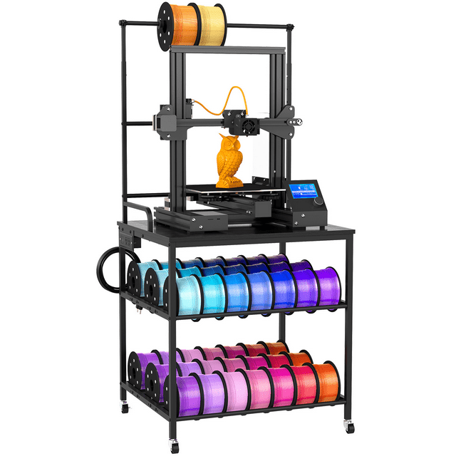 Gtouse 3D Printer Rack with Filament Storage, Adjustable Height Rolling ...