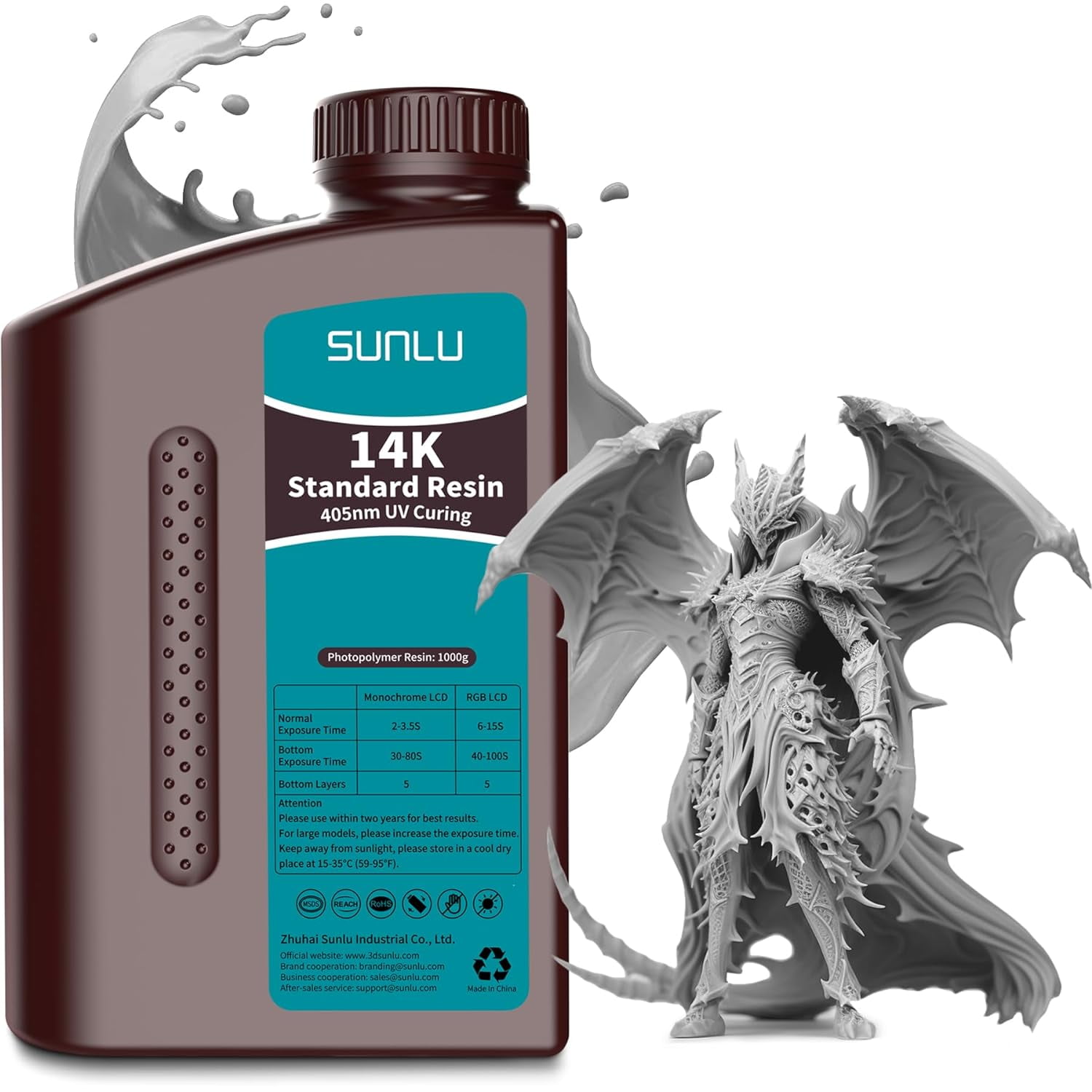 3D Printer Resin 14K High Precision, SUNLU 14K Standard 3D Printing ...