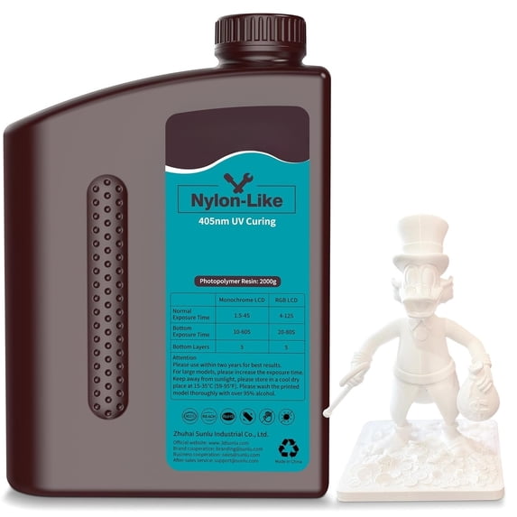 3D Printer Resin 2KG, Strong Durable Nylon Like 3D Resin for LCD DLP ...