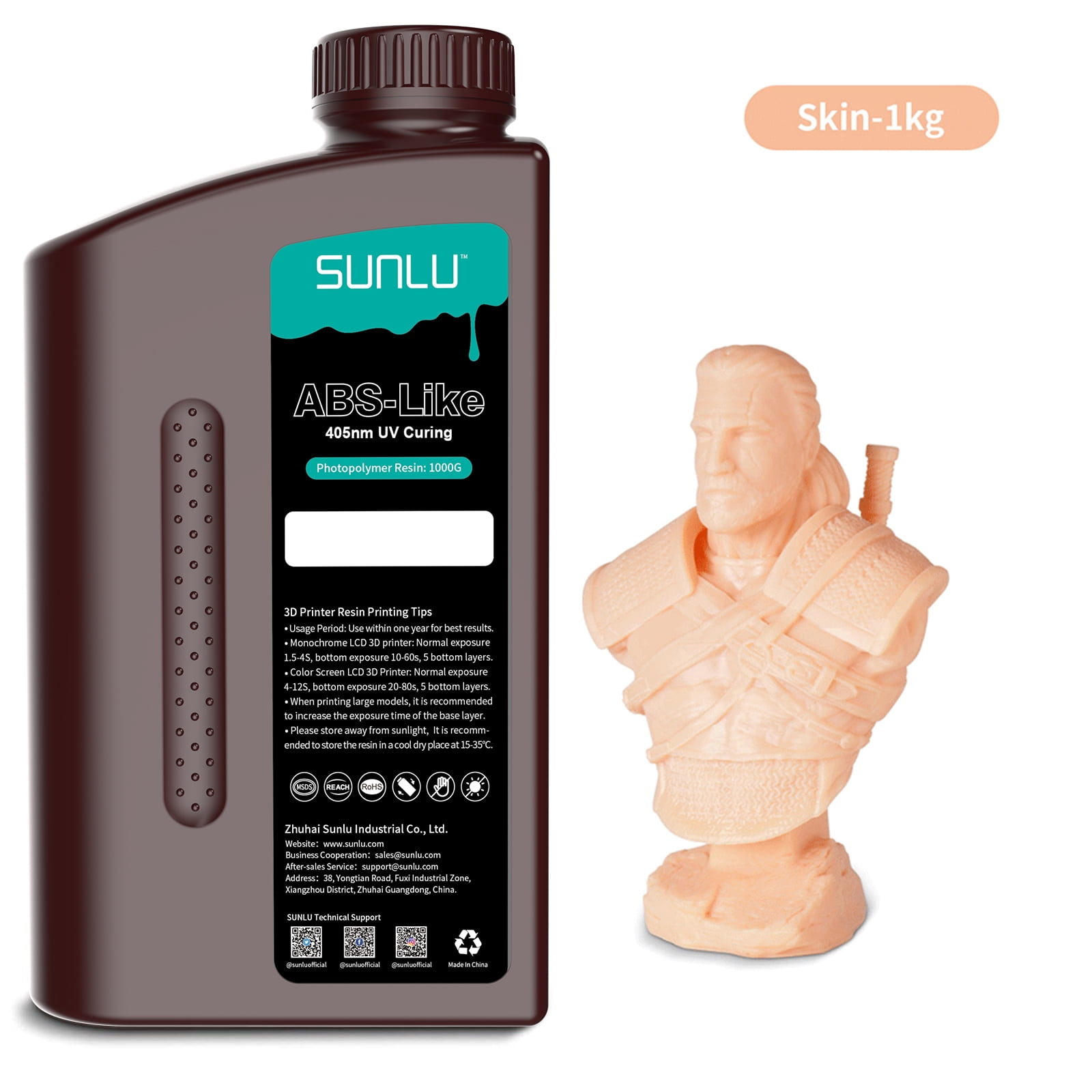 3D Printer Resin, SUNLU 1KG ABS-Like Fast Curing 3D Resin for LCD DLP ...