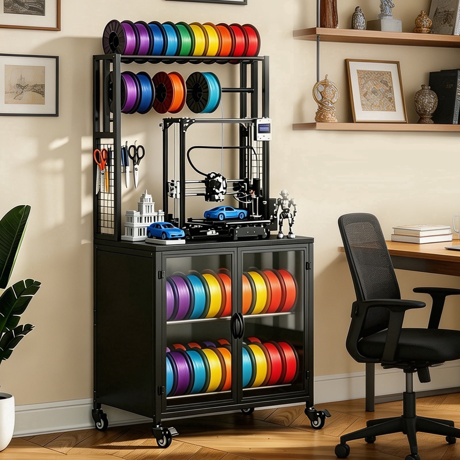 3D Printer Stand with Filament Storage, Heavy Duty 29.5" Printer Table ...
