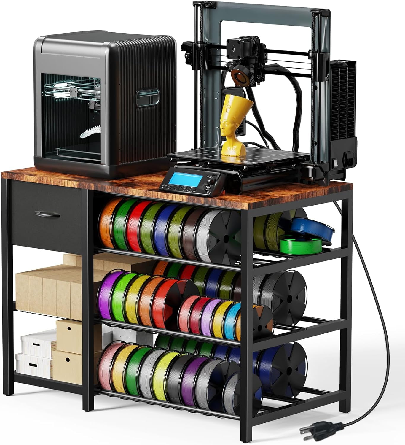 3D Printer Stand and Filament Storage Rack with Wheels, 3D Printer ...