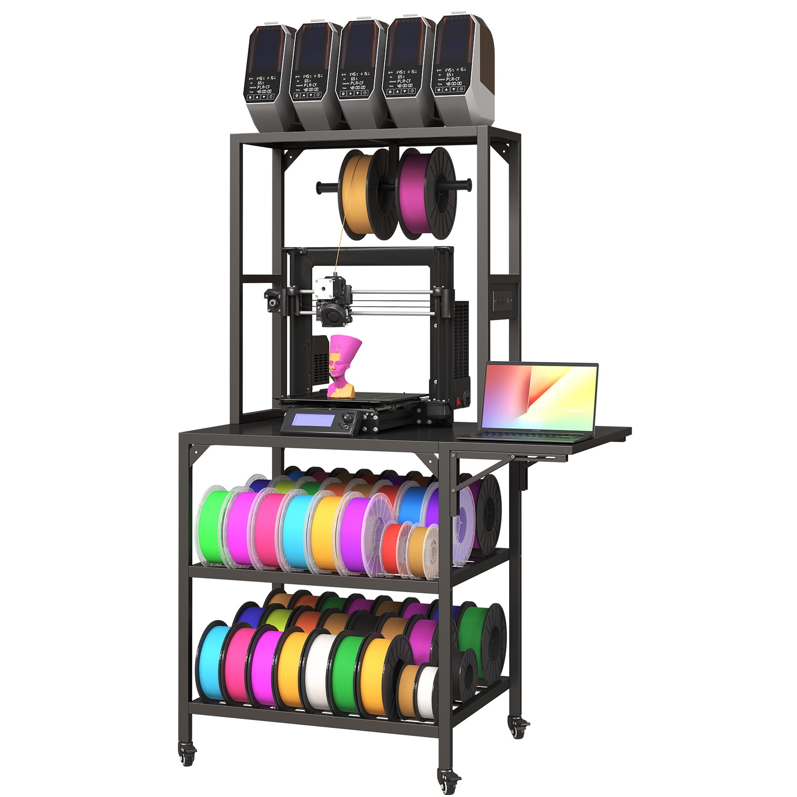 3D Printer Stand, Heavy Duty Rolling Storage Cart with Filament Storage ...