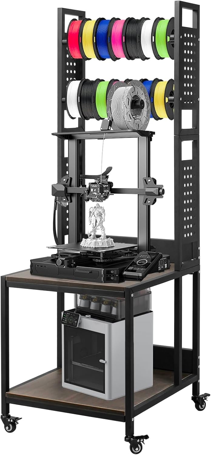 3D Printer Table with Filament Storage Stand,Heavy Duty Rolling 3D ...