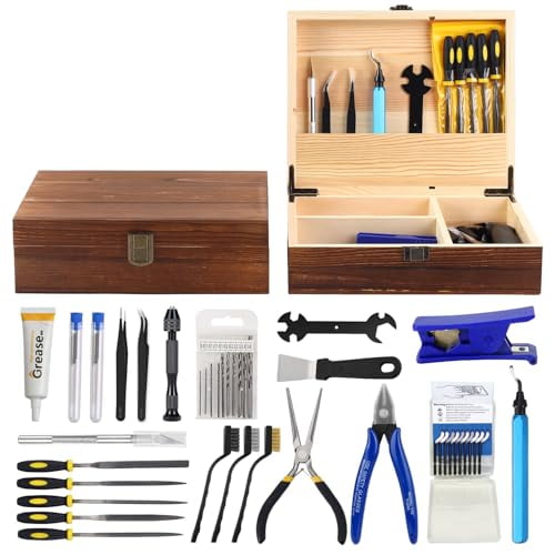 3D Printer Tool Kit with Wooden Box – 3D Printing Accessories Include ...