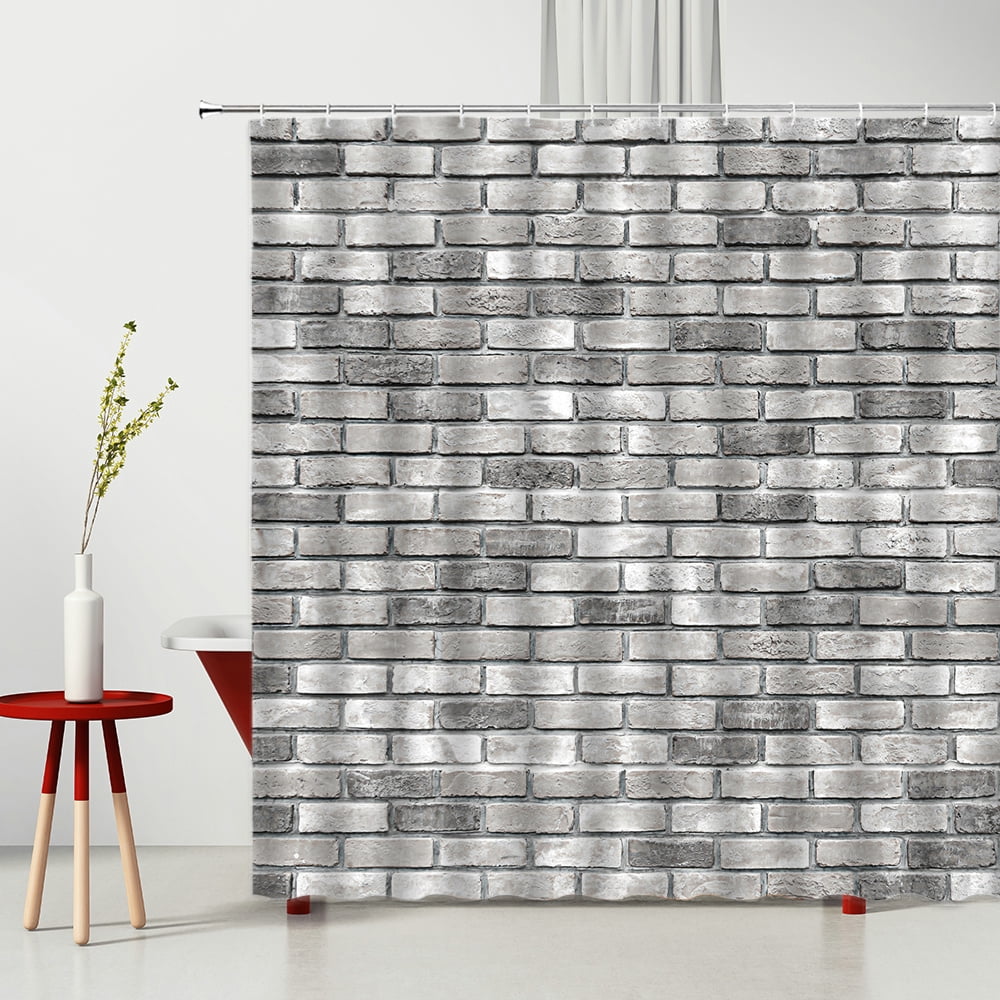 3D Printing Brick Pattern Shower Curtains Set Vintage St Brick Wall ...
