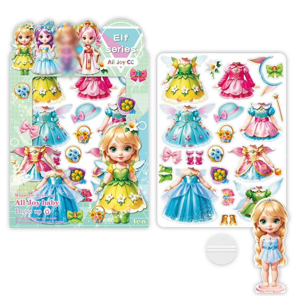 3D Printing Cartoon Magnetic Changeable Princess Dress Acrylic Toy ...