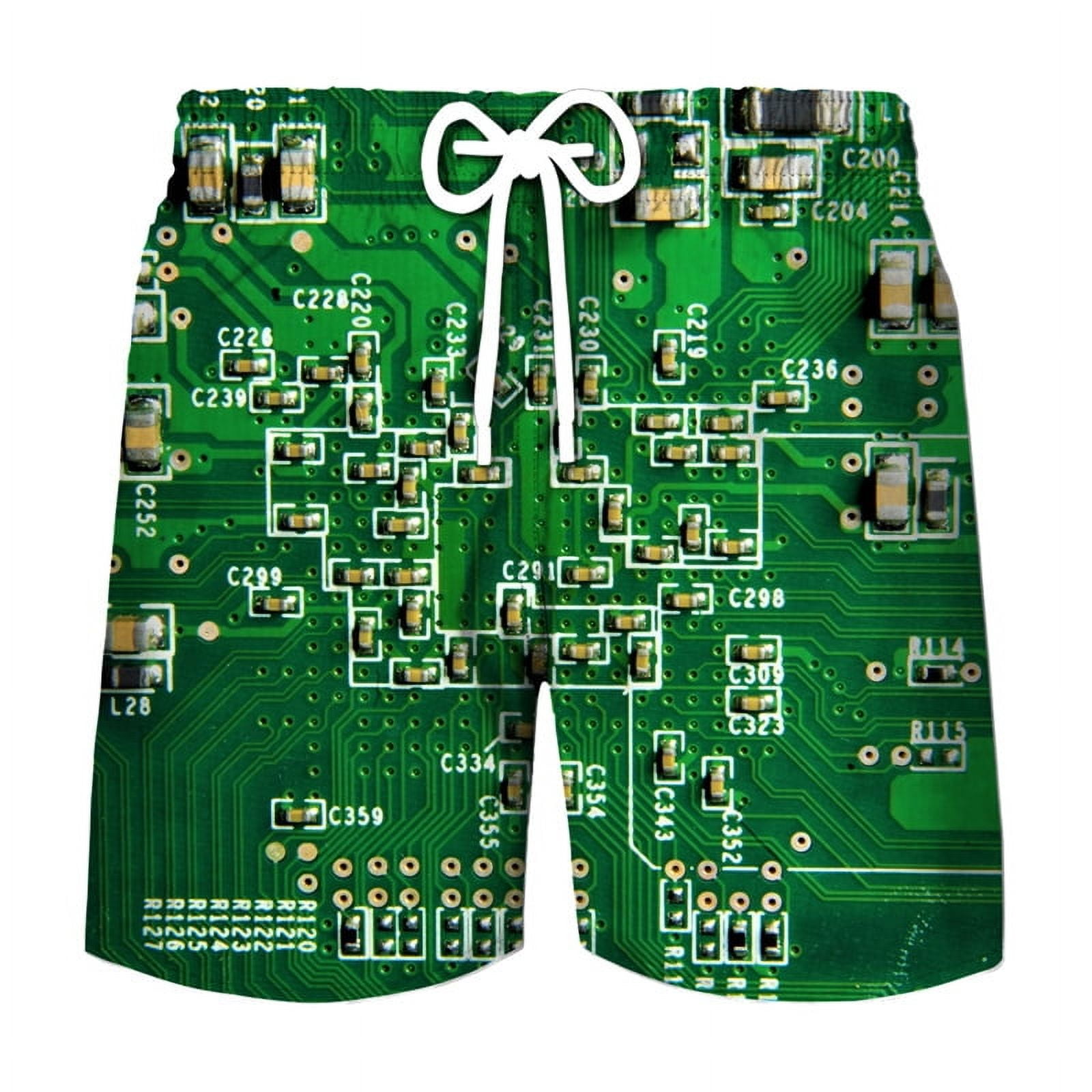 3D Printing Electronic Chip Short Pants Men Summer Beach Shorts Cool ...