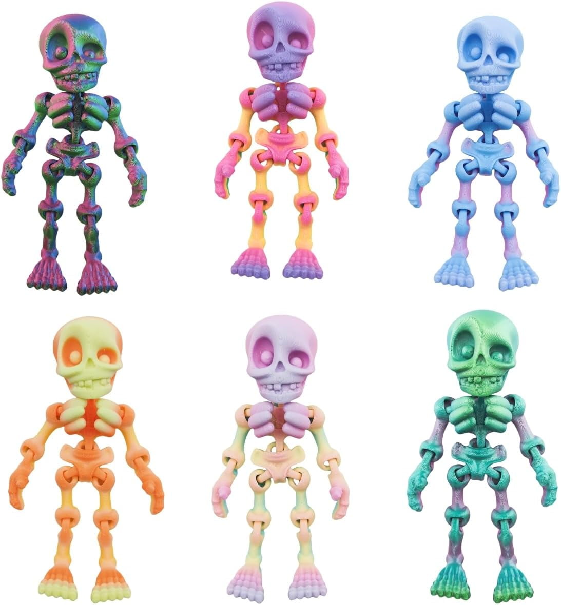 3D Printing Funny Skeleton Refrigerator Magnets,6PCS Multi-Color ...