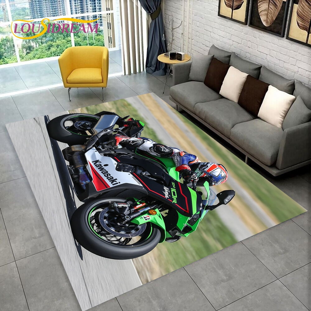 3D Printing Kawasaki Logo Carpet Rug for Home Living Room Bedroom Sofa ...