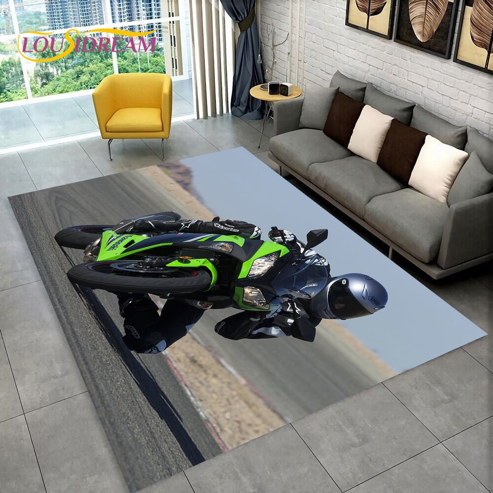 3D Printing Kawasaki Logo Carpet Rug for Home Living Room Bedroom Sofa ...