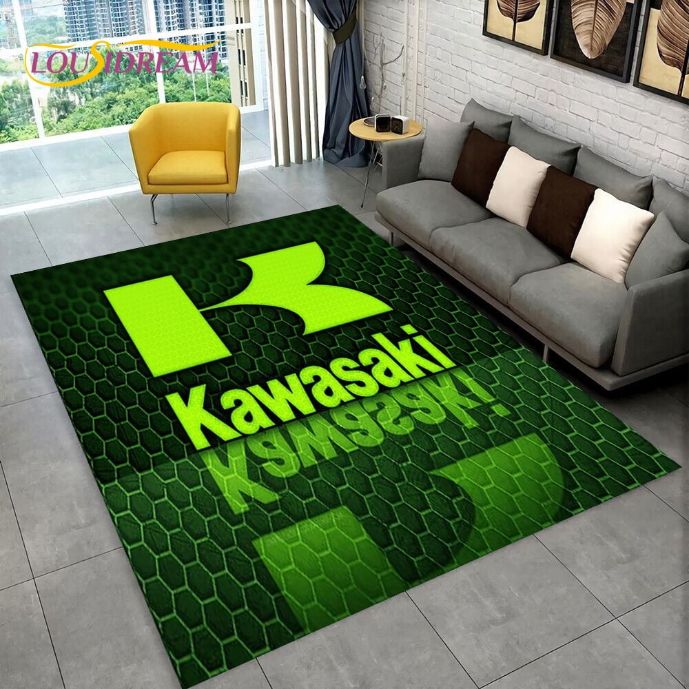 3D Printing Kawasaki Logo Carpet Rug for Home Living Room Bedroom Sofa ...