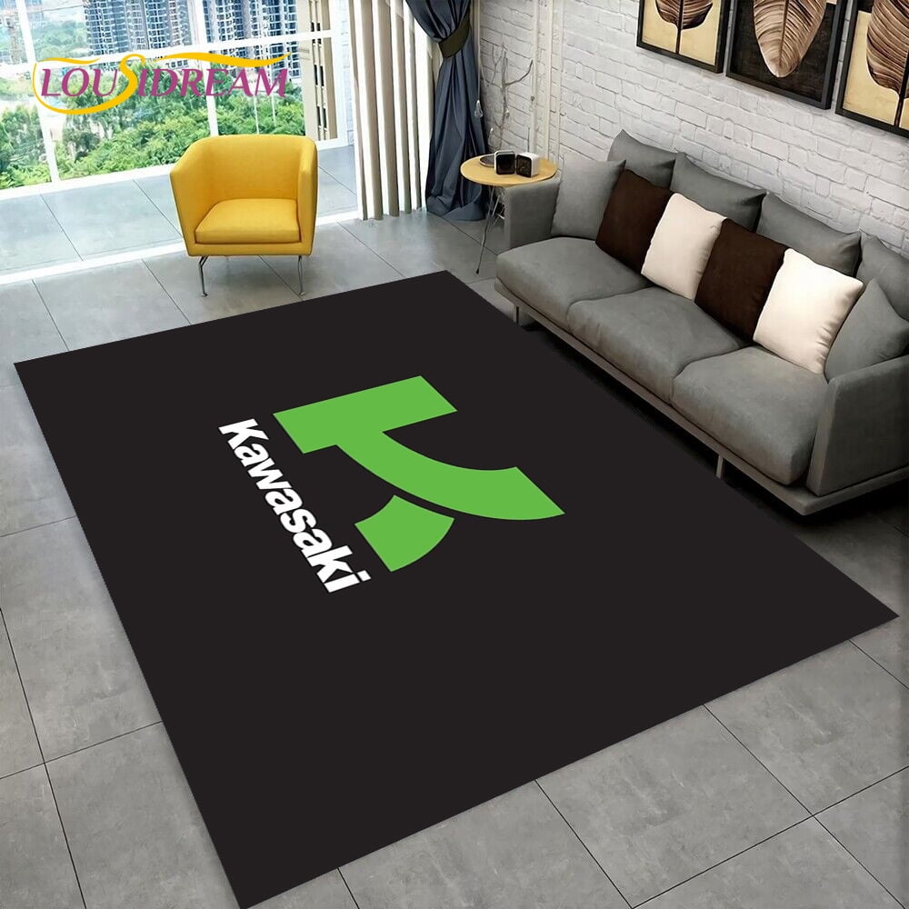 3D Printing Kawasaki Logo Carpet Rug for Home Living Room Bedroom Sofa ...