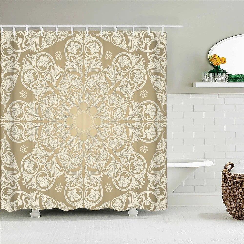 3d Printing Mandala Pattern Shower Curtain Bathroom Curtains With 12