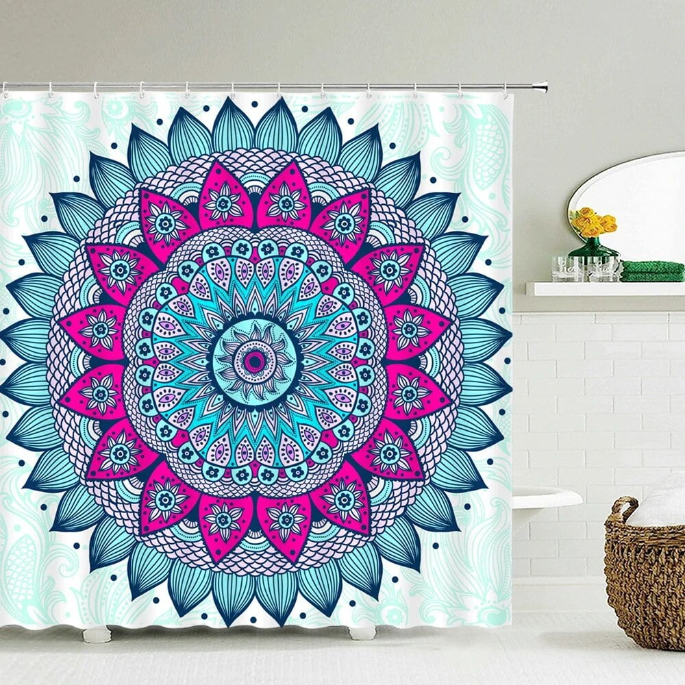 3d Printing Mandala Pattern Shower Curtain Bathroom Curtains With 12
