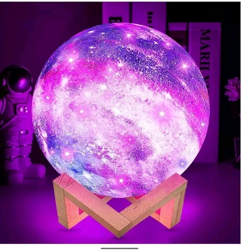 3D Printing Moon Galaxy Lamp Moonlight Touch Color Changing With Cute ...