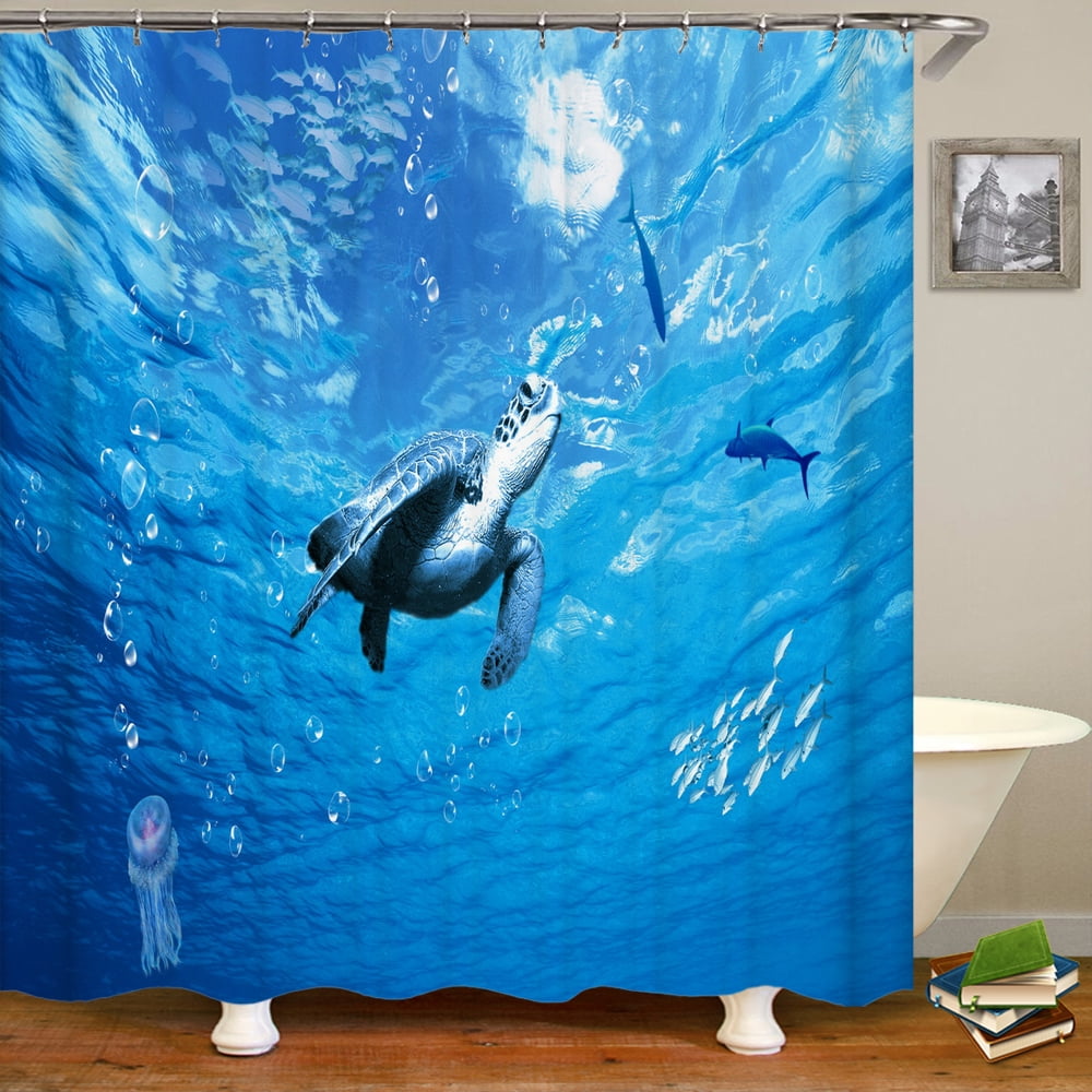3D Printing Ocean Dolphin Bathroom Shower Curtain Sea Landscape Home ...