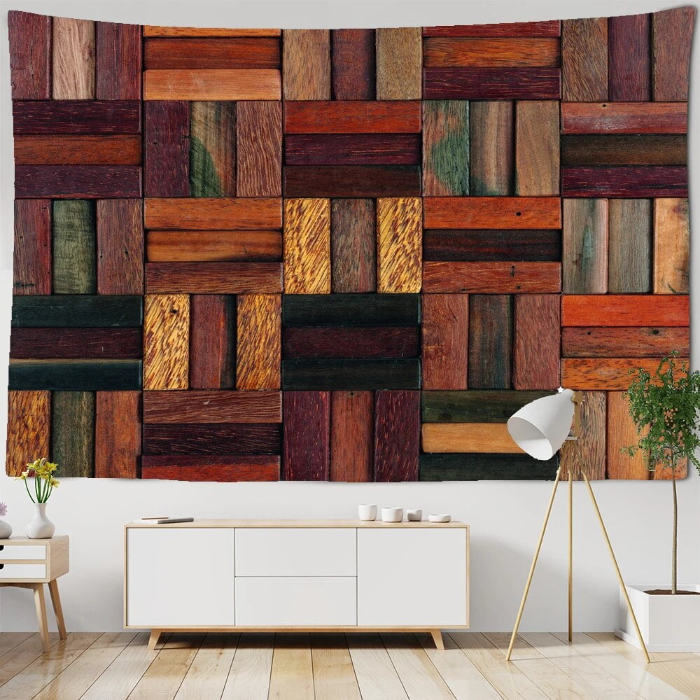 3D Printing Rural Retro St Wood Grain Pattern Tapestry Wall Hanging ...