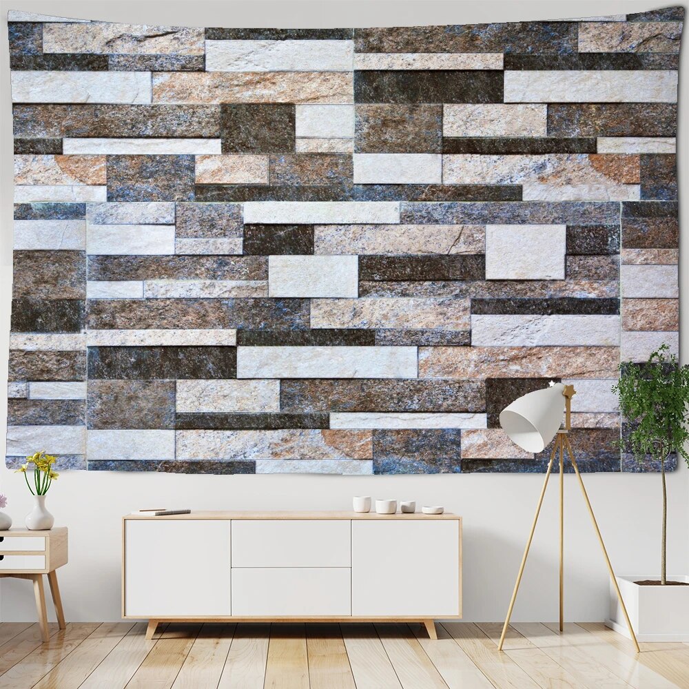 3D Printing Rural Retro St Wood Grain Pattern Tapestry Wall Hanging ...