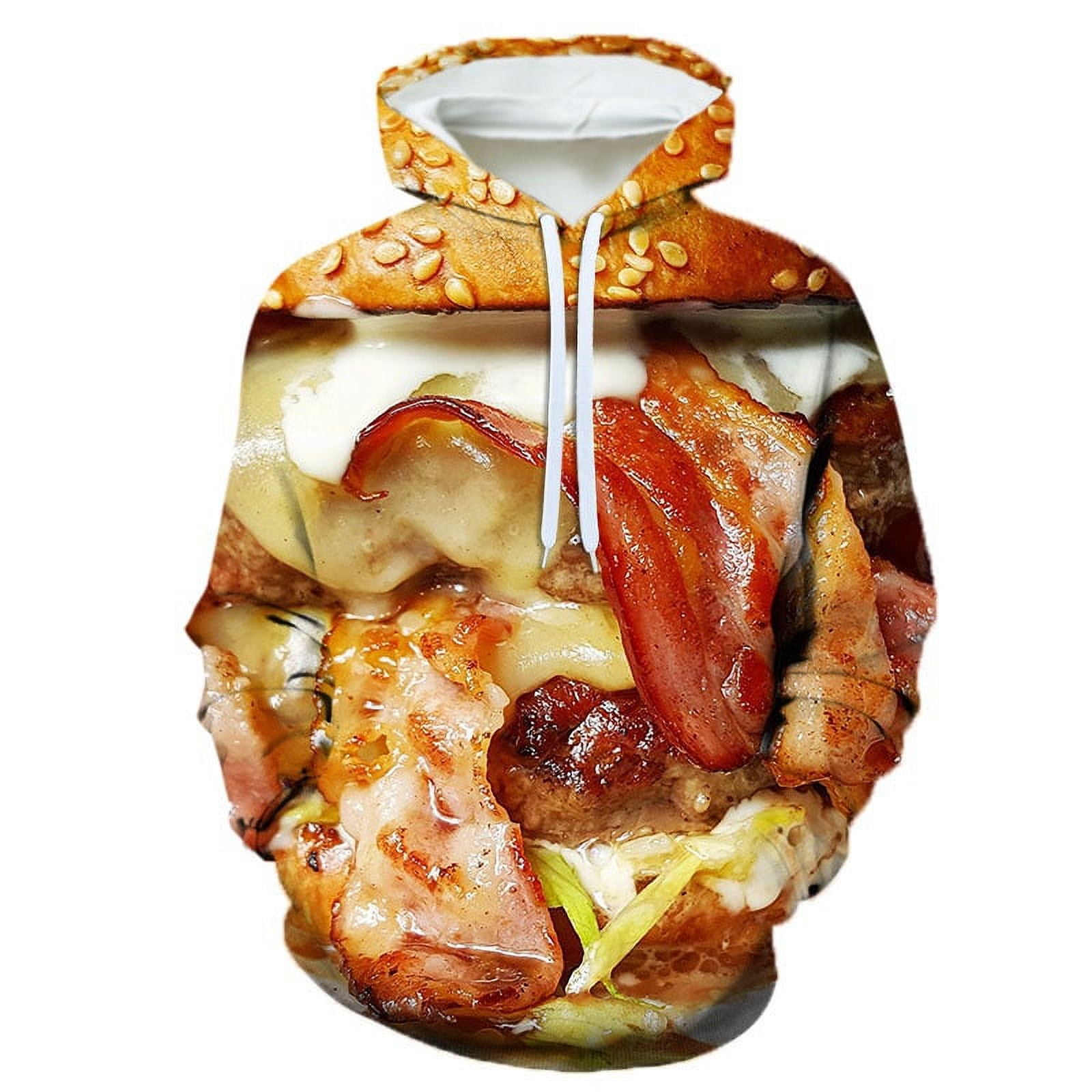 3D Printing Steak Salad French Fries Food Hoodie For Men Long Sleeves ...