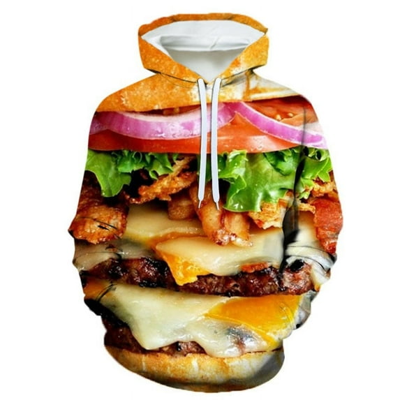 3D Printing Steak Salad French Fries Food Hoodie For Men Long Sleeves ...