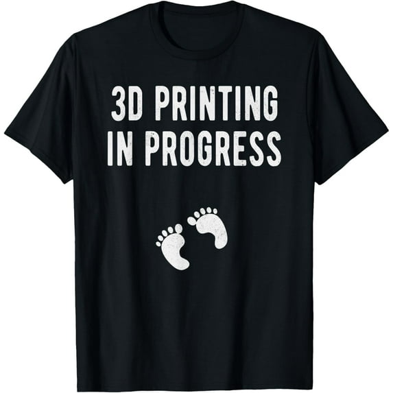 3D Printing in Progress Fun Graphic Tshirt with Baby Footprints Design ...